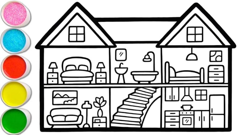 30 Gambar Mewarnai Rumah Tingkat Untuk Anak SD & TK